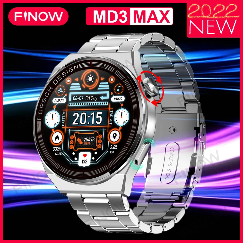 Reloj inteligente MD3 Max para hombre, pulsera deportiva con botón ...