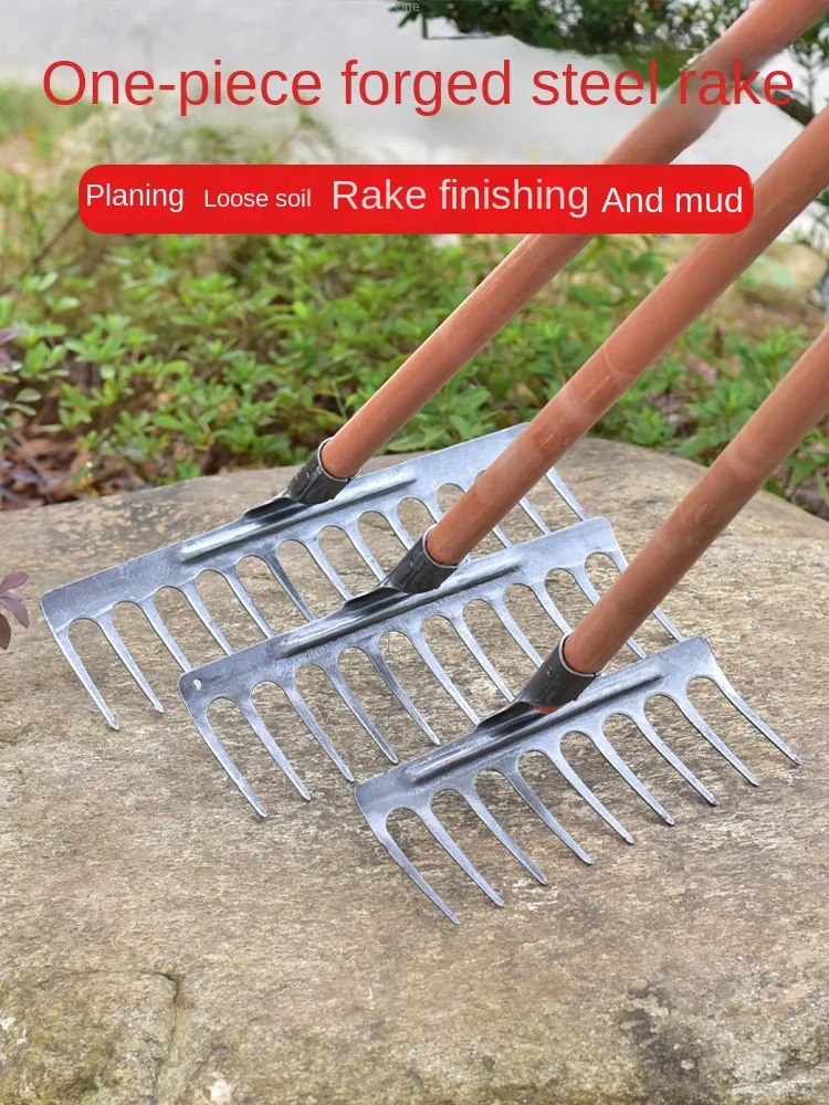 Manganese-Steel-Integrated-Molding-Grass-Raffle-Loose-Soil-Rake-Farm ...