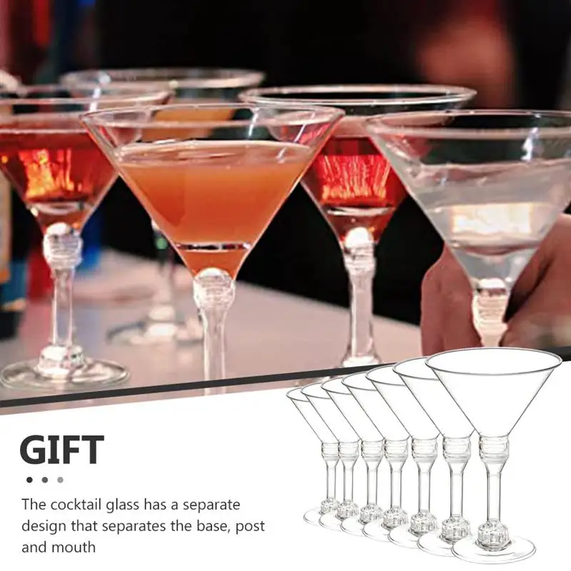 Glasses Cocktail Cups Plastic Martini Clear Cup Mini Wooden Spoons Jars ...