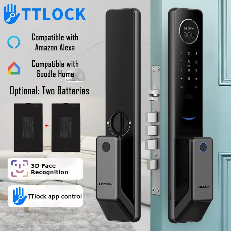 TTlock APP Reconhecimento Facial Smart Door Lock, Bloqueio Digital ...