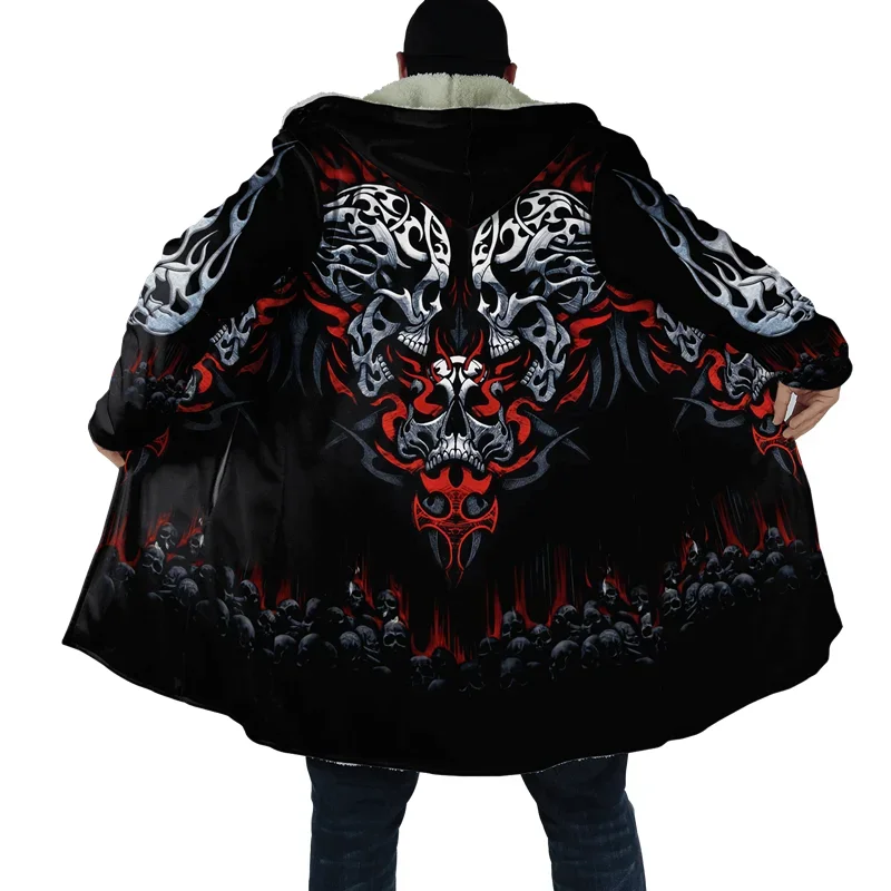 Fashion-winter-Mens-Cloak-Fire-Reaper-Skull-Tattoo-3D-Print-Full-Fleece ...