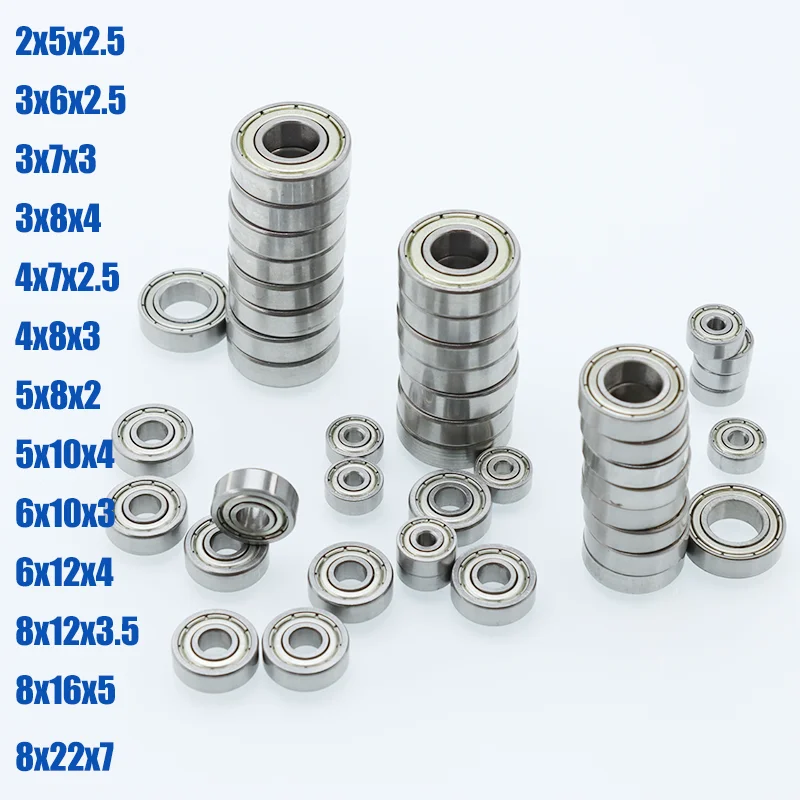 10pcs Small Mini Bearings 4x7x2.5 5x8x2 5x10x4 6x10x3 8x22x7 for Bike ...