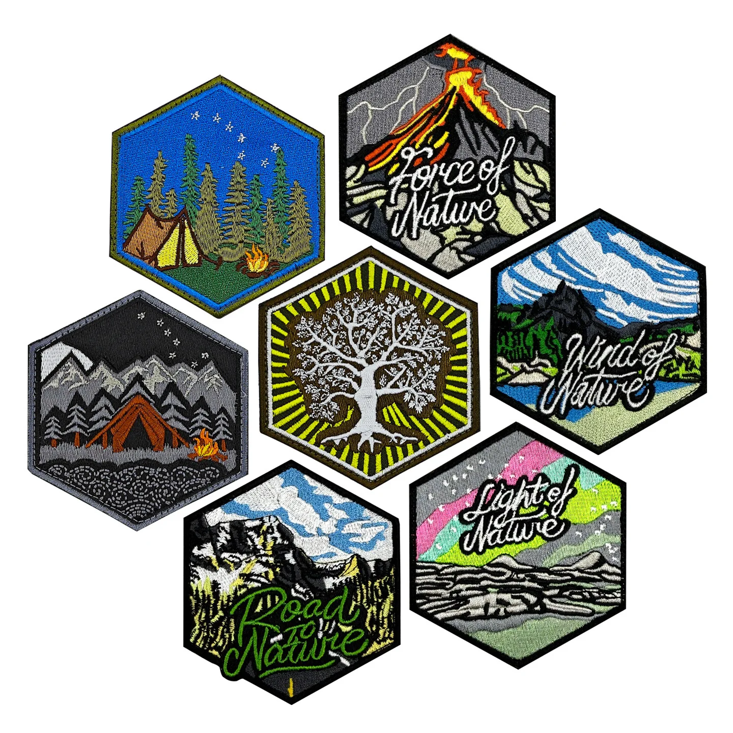 1 Piece Camping Nature Scenery Embroidered Hook and Loop Patches ...