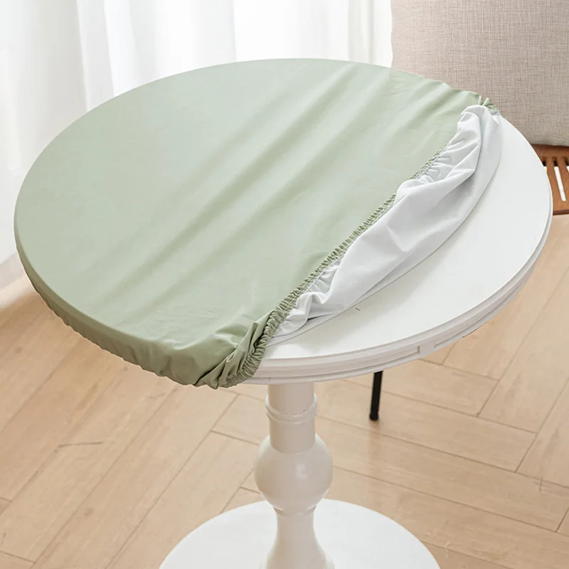 Round Elastic Edged Tablecloth PU Leather Table Cloth Cover For Home ...