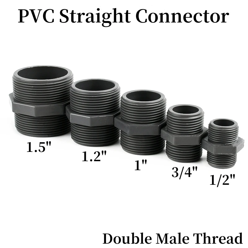 1-2-2Inch-Double-Male-Thread-PVC-Equal-Straight-Connectors-Aquarium ...