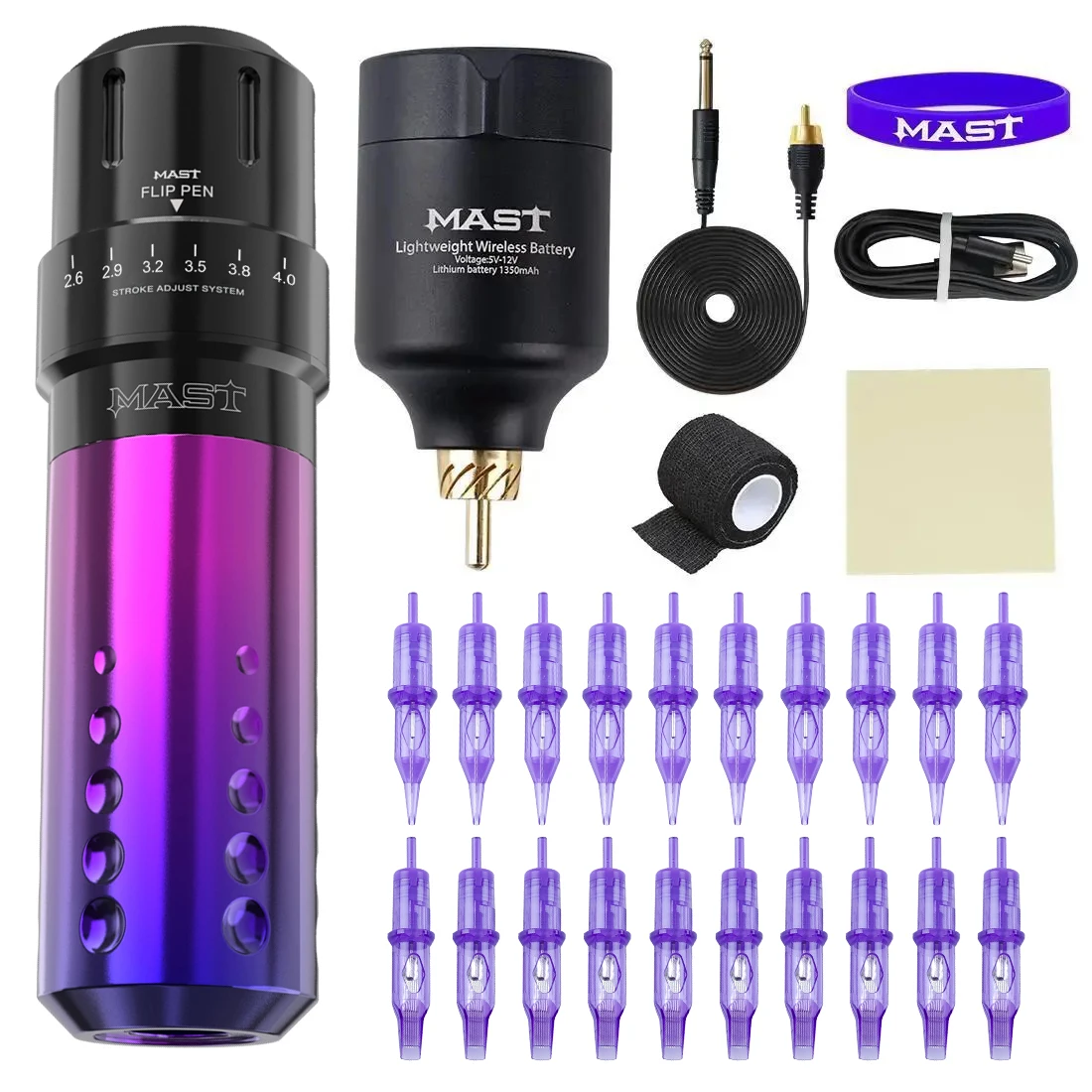 Professional-Mast-Flip-Pro-Wireless-Tattoo-Machine-Battery-Tattoo-Set ...