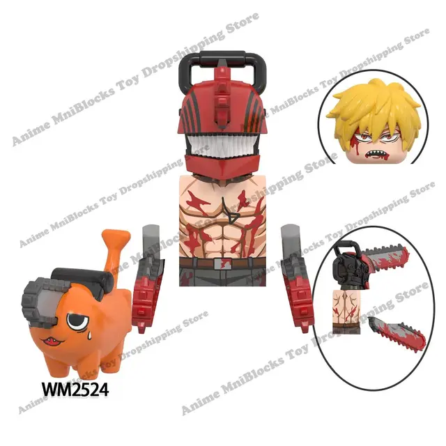 Chainsaw Man Denji Pochita Anime bricks cartoon mini action toy figures ...