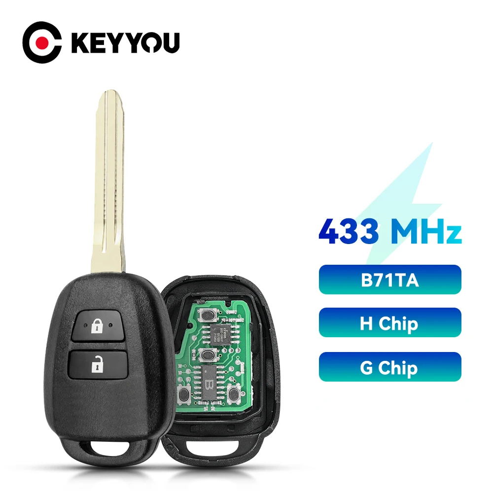 Keyyou Remote Car Key For Toyota Yaris Verso Rav4 2008 2009 2010 2015 ...