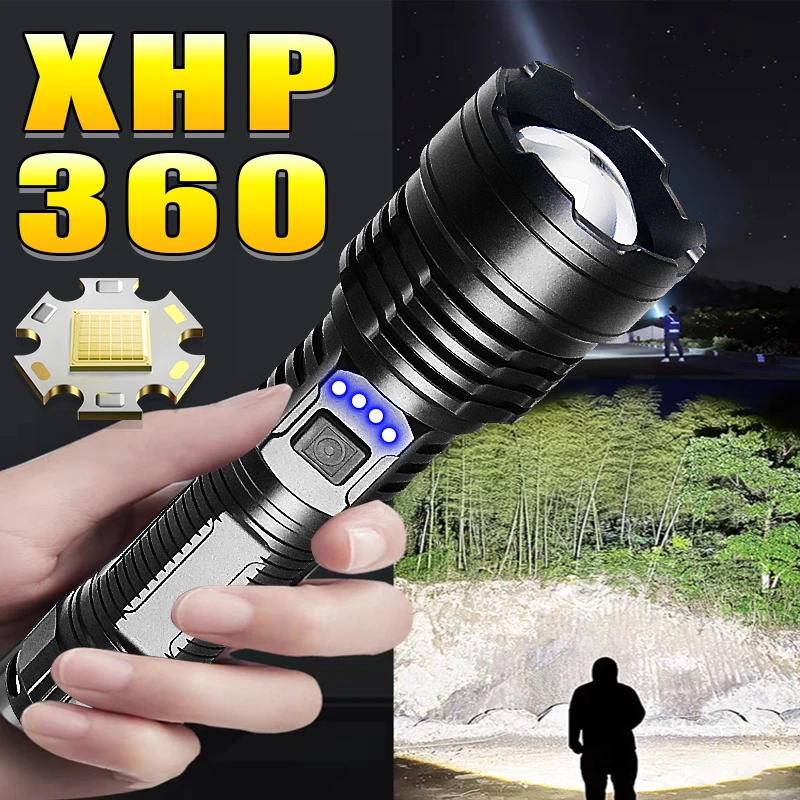 Most-Powerful-XHP360-LED-Flashlight-Type-c-Rechargeable-High-Power ...