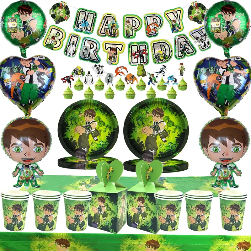 Cartoon Theme Ben-ten Boys Birthday Party Decoration Disposable ...