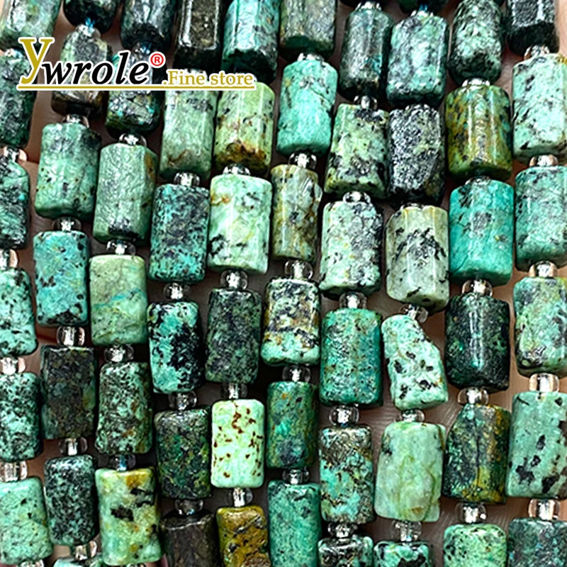 Raw Ore Natural Gem Stone African Turquoise Irregular Cylinder Spacer ...
