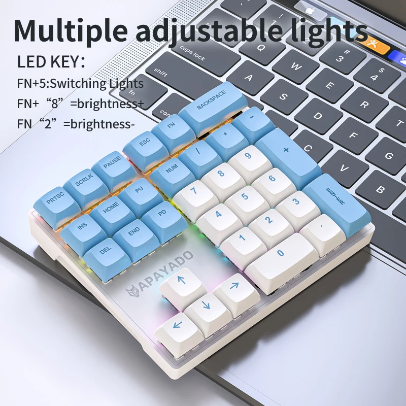 33-Key-Wired-Mechanical-Numeric-Keypad-with-Multi-Color-Lights-and ...