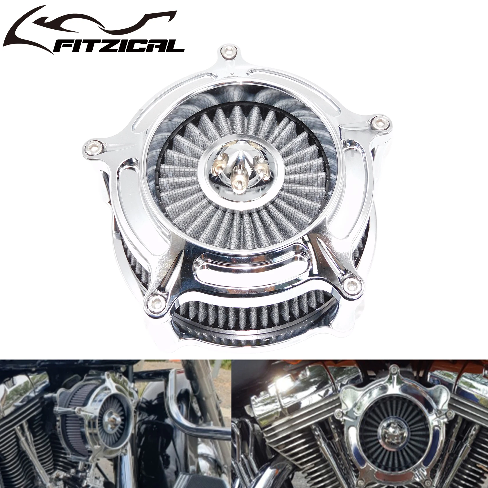 Motorcycle-Chrome-Air-Filter-Air-Cleaner-Filter-For-Harley-Sportster ...