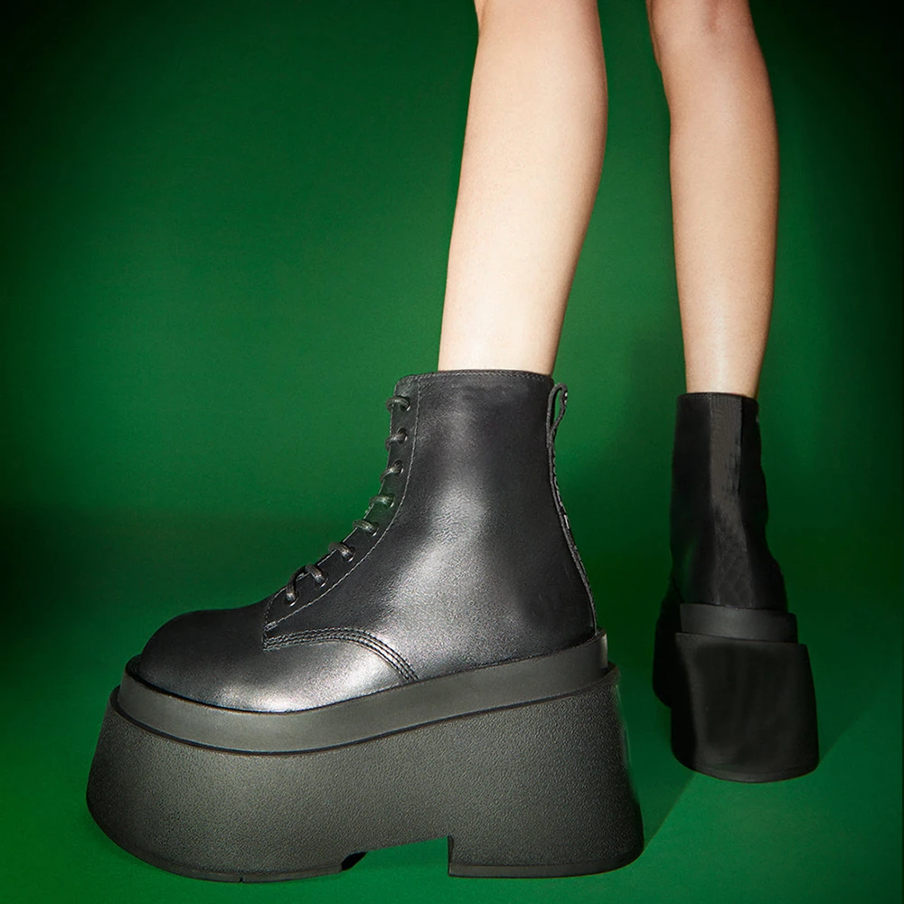 Chunky Goth Boots Platform | Goth Combat Boots Womens | Chunky Goth ...