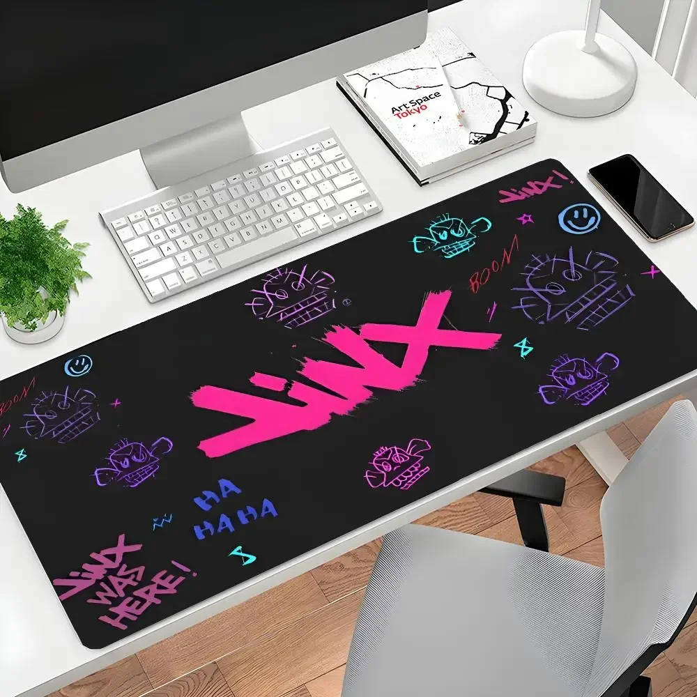 900x400mm JINX VI HD Mousepads Keyboard Mouse Pad Anime Arcane Mats ...