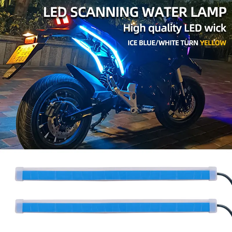 2pc-Motorcycle-LED-DRL-Daytime-Running-Light-Yellow-Flowing-Light-Strip ...