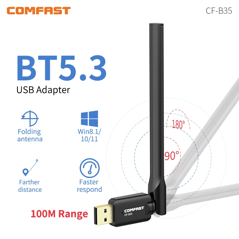 Comfast-100M-USB-Bluetooth-5-3-Dongle-Adapter-for-PC-Speaker-Wireless ...
