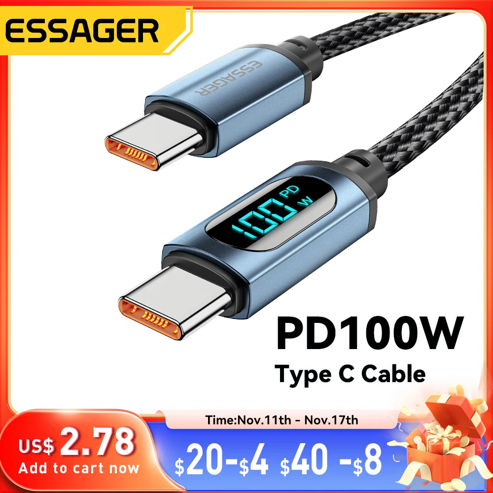Essager-PD-100W-USB-Type-C-Cable-to-USB-C-7A-Fast-Charging-Charger-Wire ...