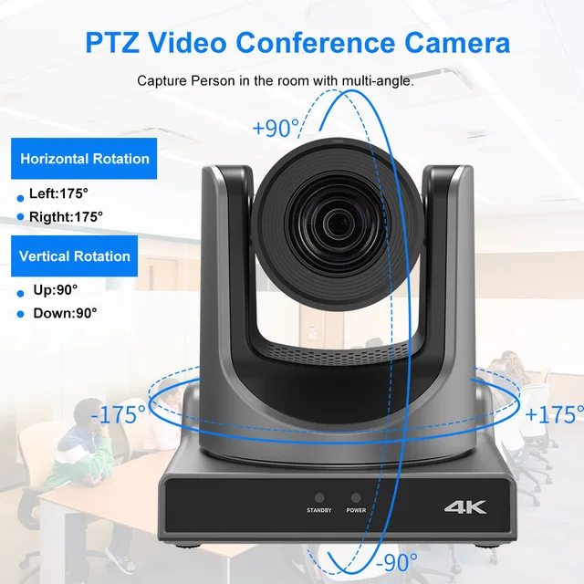 4K 60FPS PTZ NDI Camera POE 12X 20X Zoom AI Tracking PTZ Camera SDI HDMI USB Video Conference ...