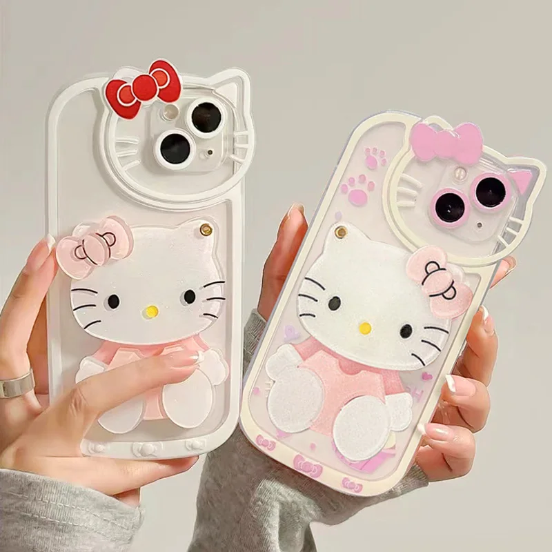 Sanrio-fundas-de-Hello-Kitty-para-iPhone-funda-transparente-con-espejo ...