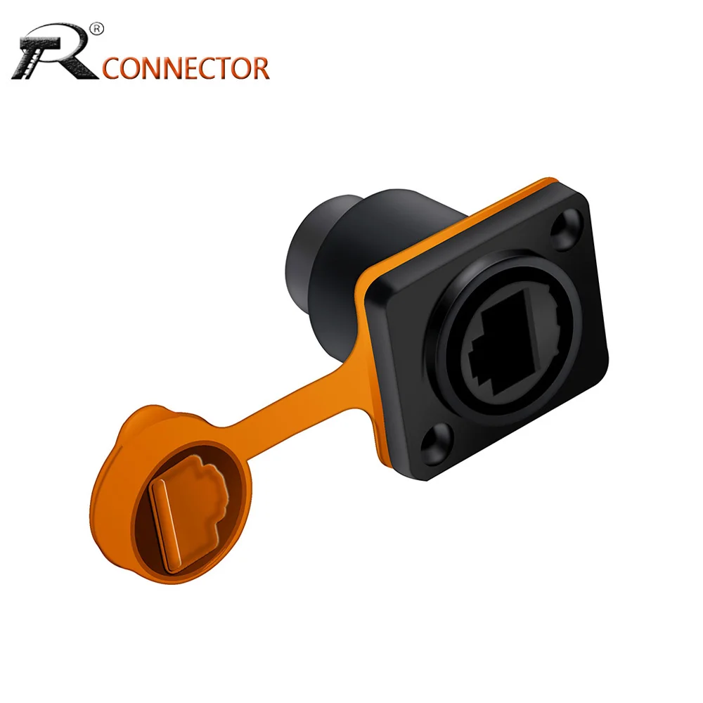 1pc-RJ45-Interface-Waterproof-Sockets-Female-Dual-Port-D-Type-Connector ...