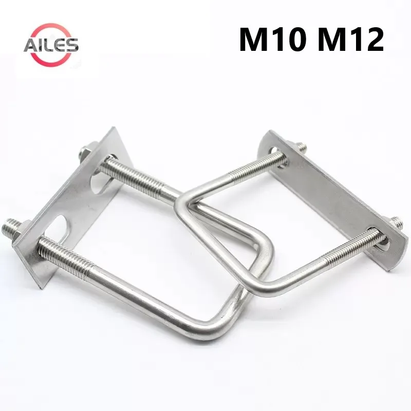 M10-M12-Square-Clamp-U-Bolt-Right-Angle-U-Screw-Clamp-Nuts-Plates ...