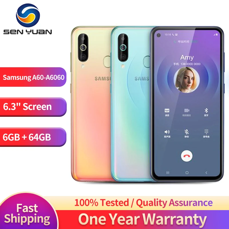 Samsung Galaxy A60 A6060 4G Mobile Phone Dual SIM 6.3'' 6GB RAM 64GB ROM 32MP+16MP CellPhone 4K ...
