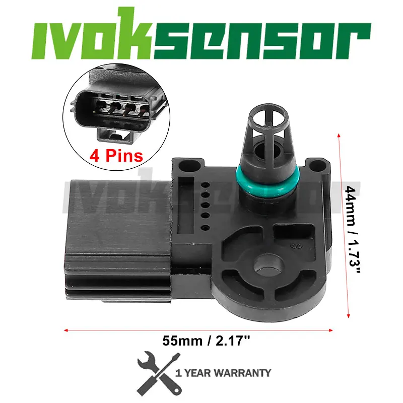 0261230123 MAP Sensor Intake Air Boost Pressure For Mazda Ford C-Max ...