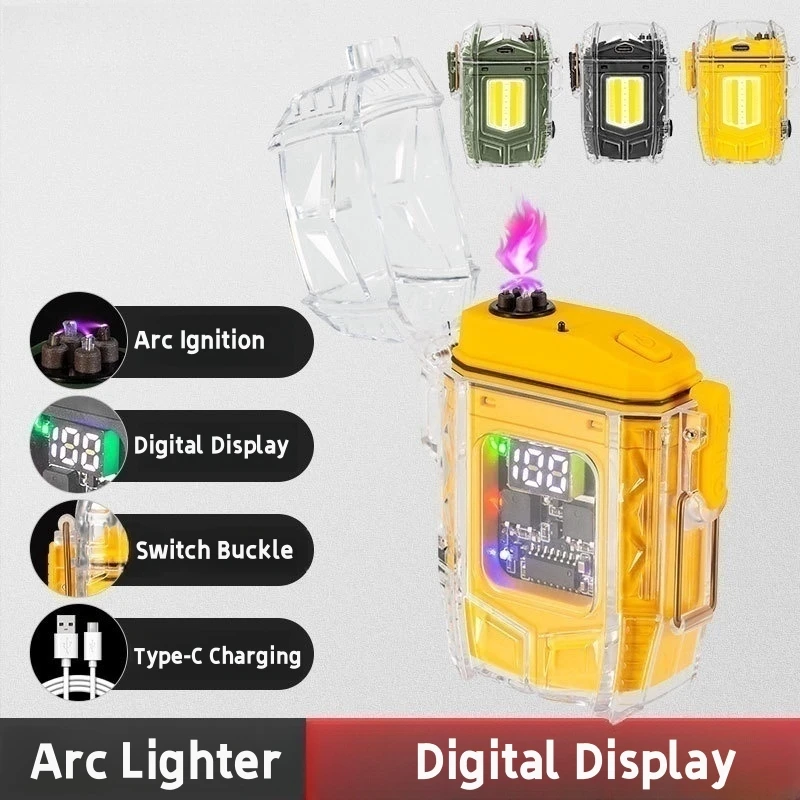 Transparent-Shell-Electric-Dual-Arc-Type-C-Rechargeable-Lighter-Outdoor ...