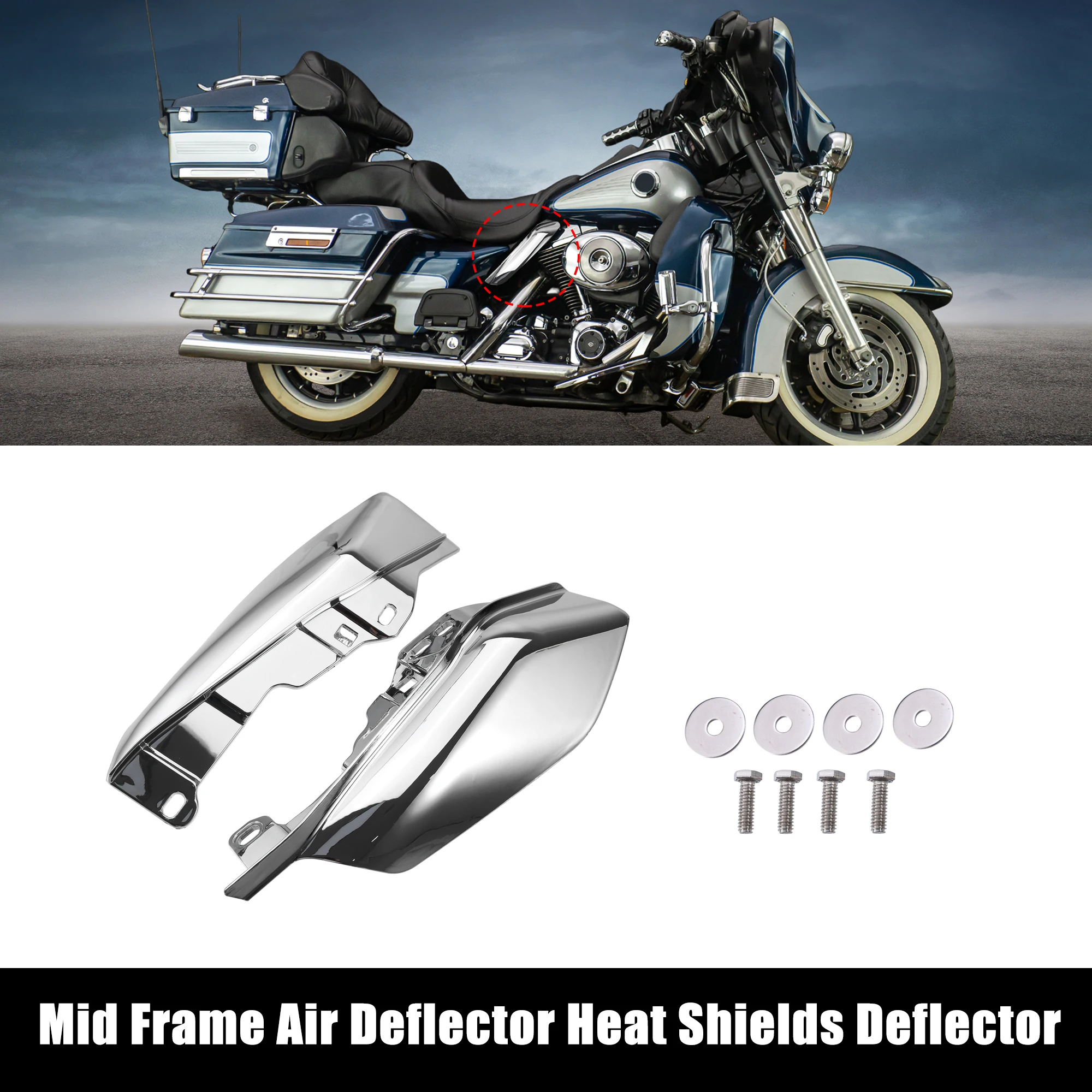 1-Pair-Mid-Frame-Air-Deflector-Heat-Shields-Deflector-for-Harley ...