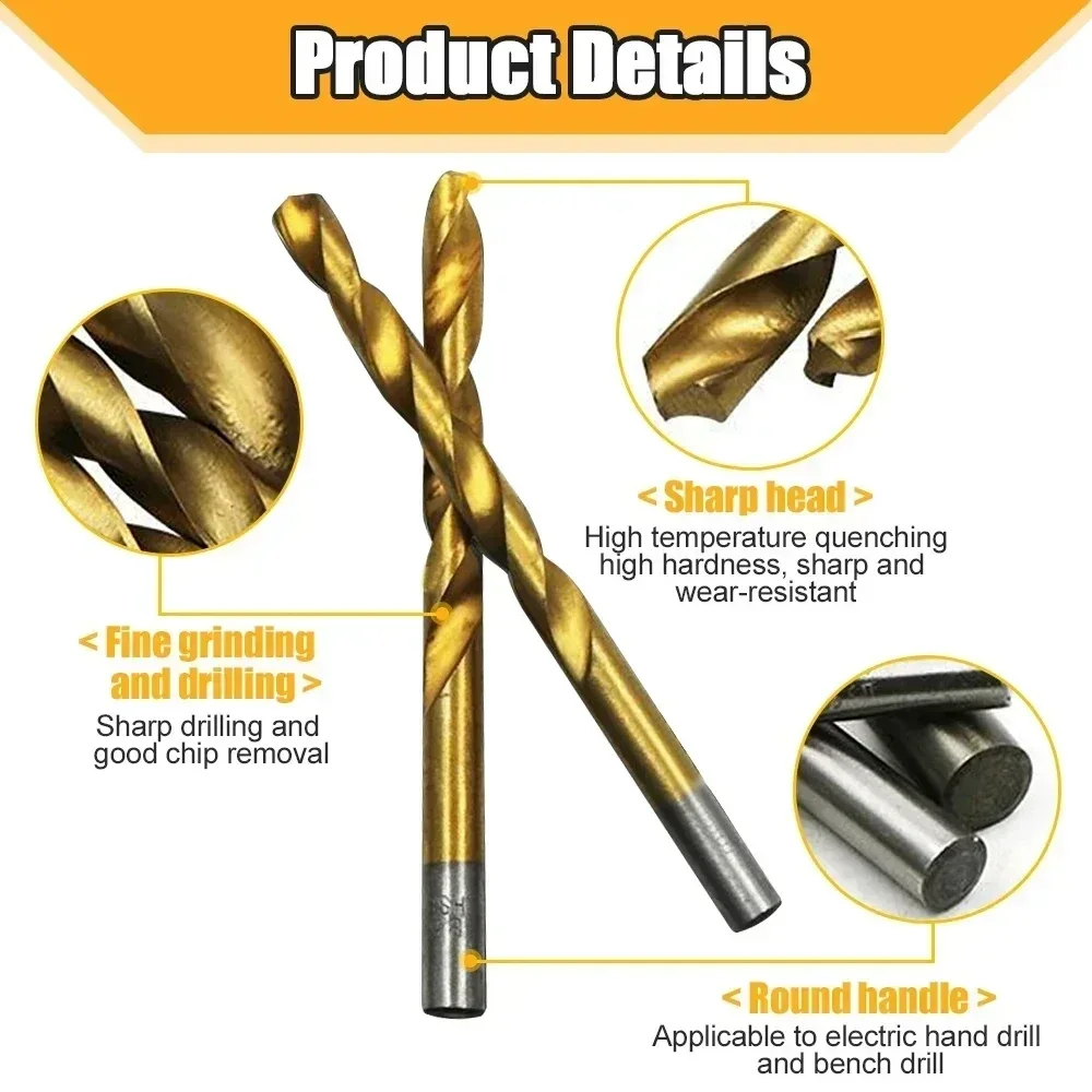50Pcs-High-Speed-Steel-Drill-Bits-Set-Titanium-Coated-Drill-Bits-Tools ...