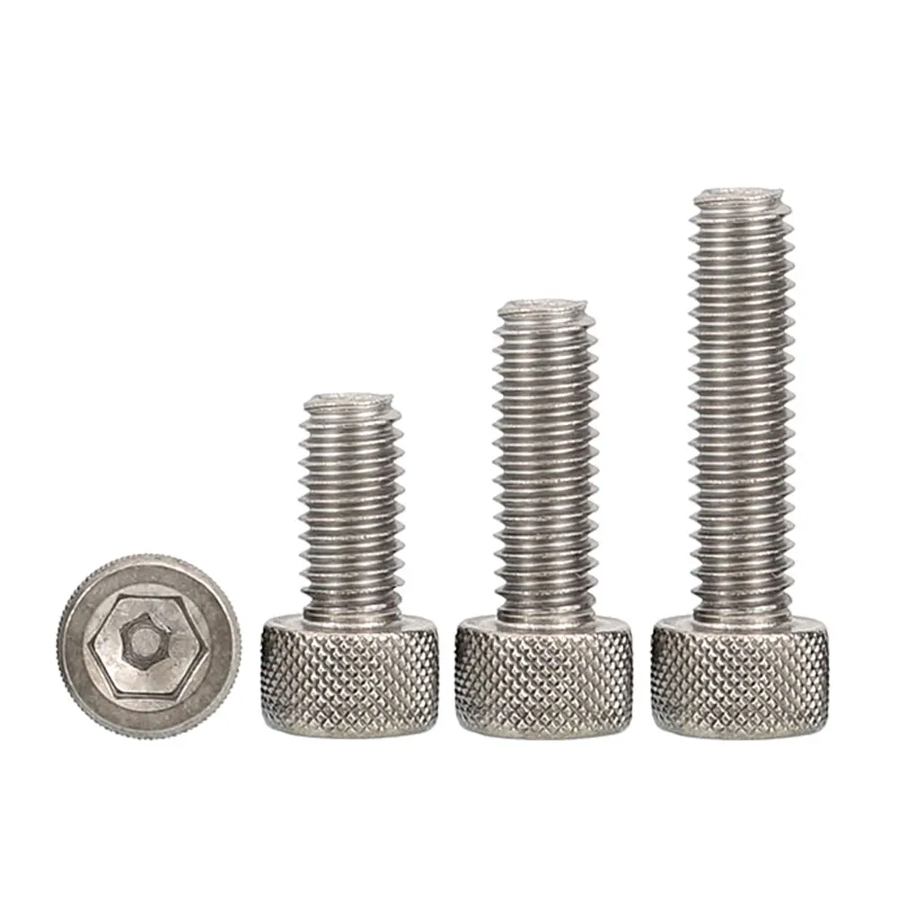 Din912 Titanium GR2 M8*L Pure Ti Knurled Hexagon Cylindrical Head Socket Cap Screw Cylinder Head ...