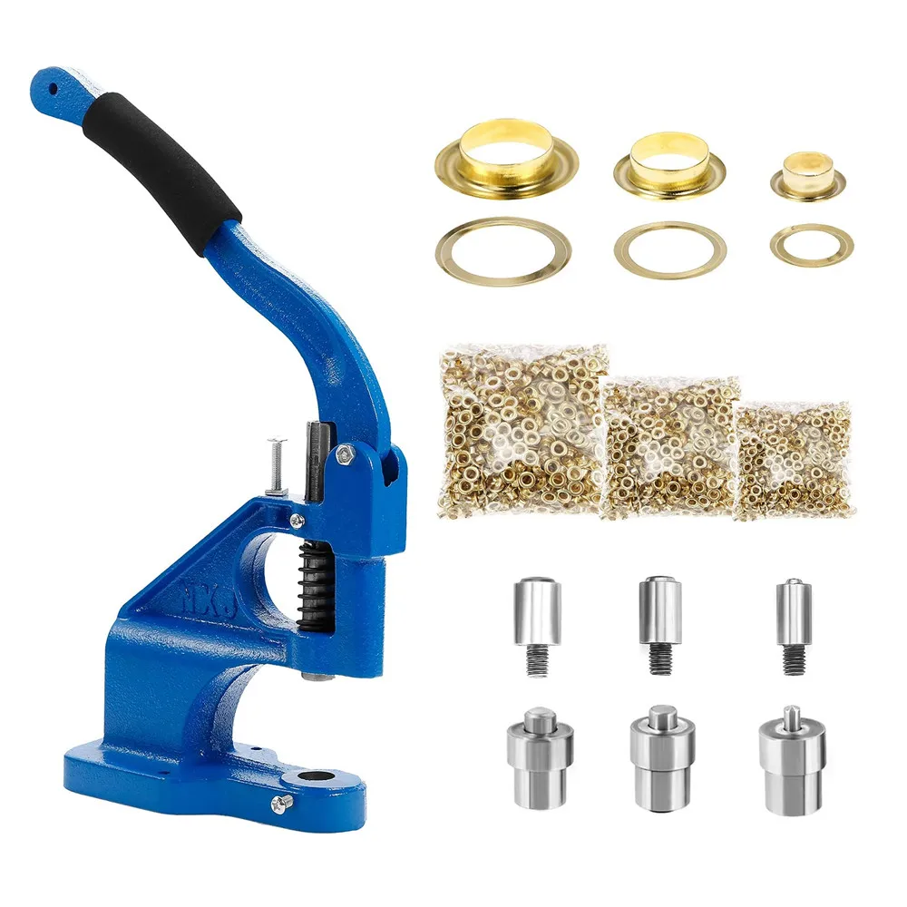 Heavy Duty Hand Press Eyelet Grommet Machine Punch Tool Kit with 8mm ...