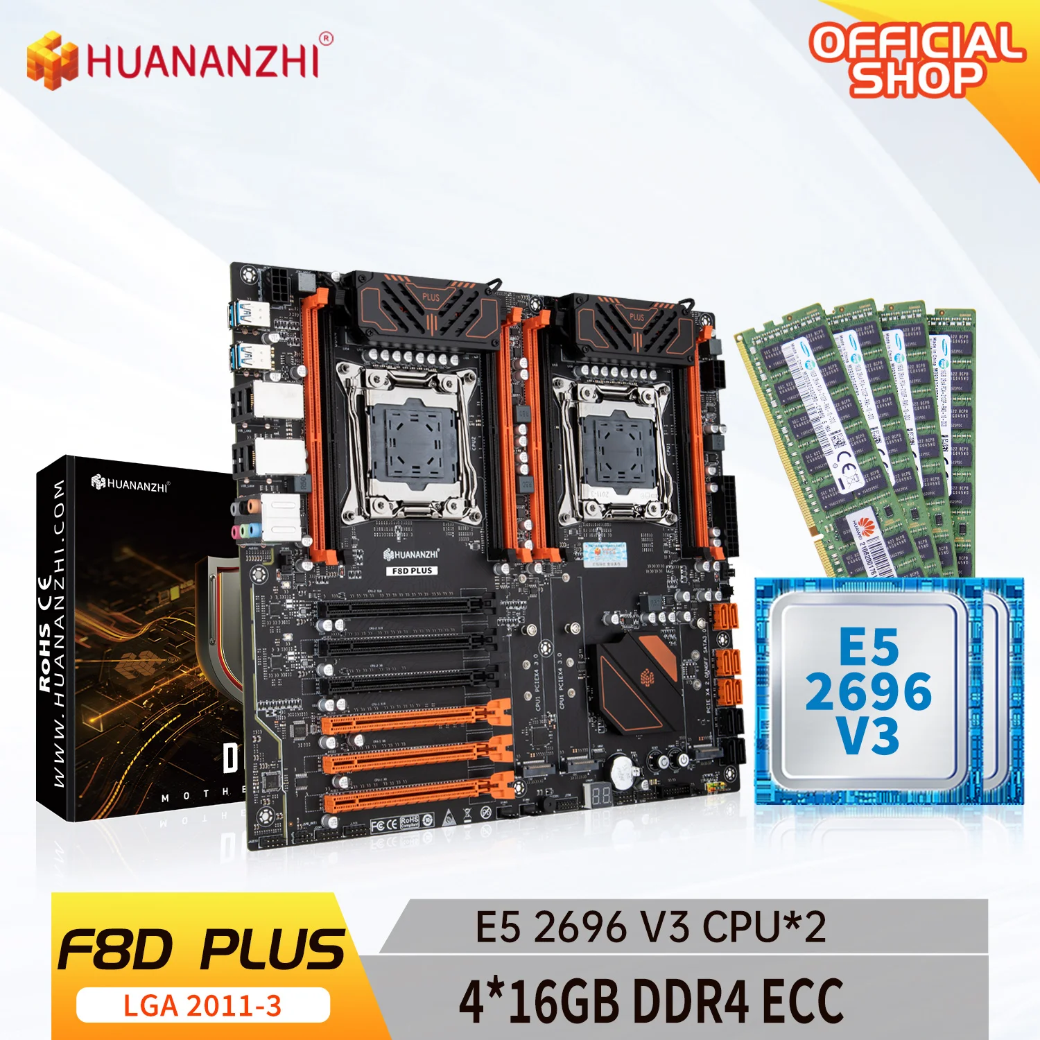 HUANANZHI X99 F8D PLUS LGA 2011-3 XEON X99 Motherboard with Intel E5 ...