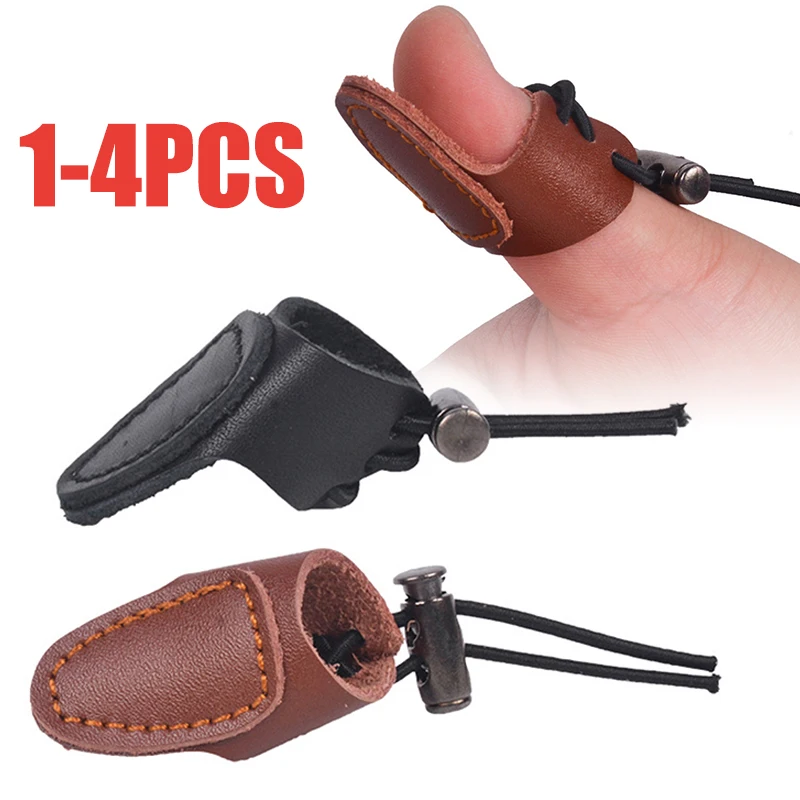 1-4-Pcs-Soft-Cow-Leather-Recurve-Bow-Arrow-Finger-Tip-Protector ...