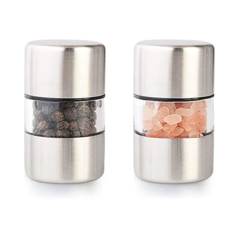 Stainless Steel Portable Mini Grinder Hand Salt and Pepper Grinder for ...