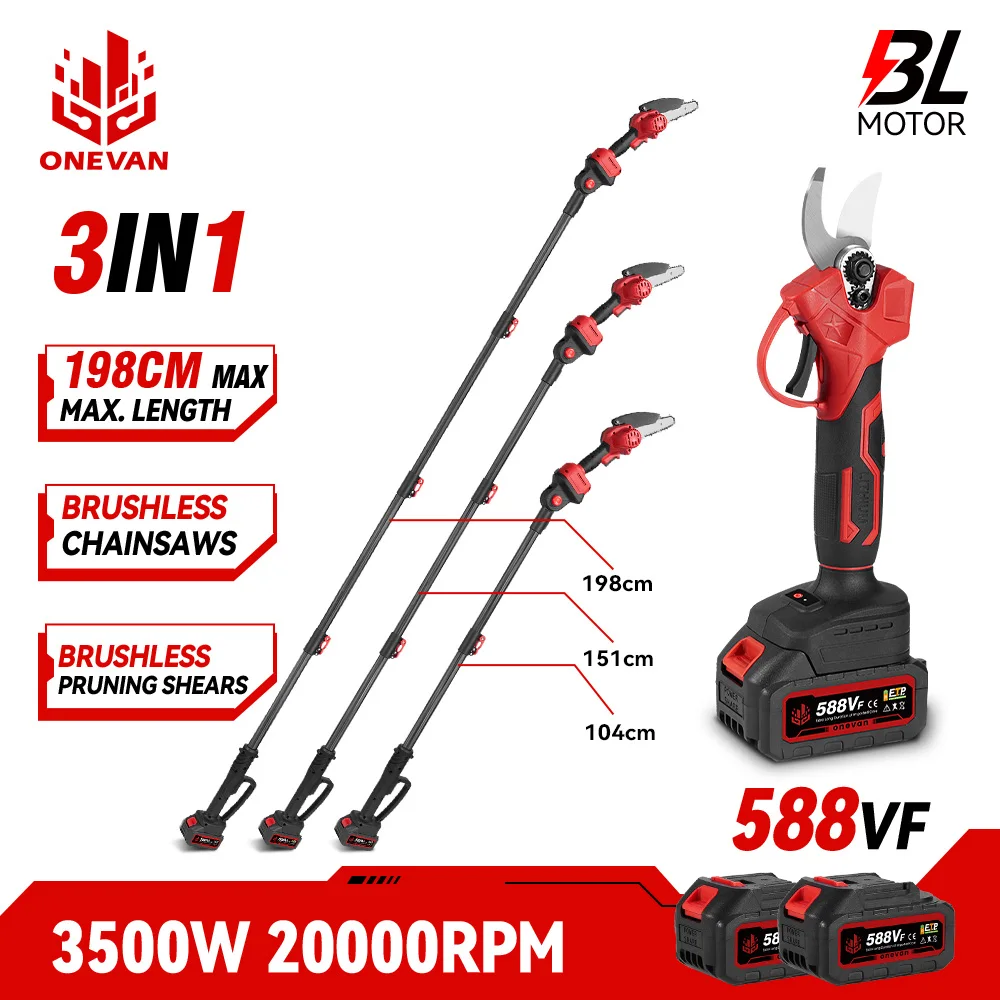 Onevan-Brushless-Telesc-pica-Pole-Chainsaw-Tesoura-El-trica-de-Alta ...