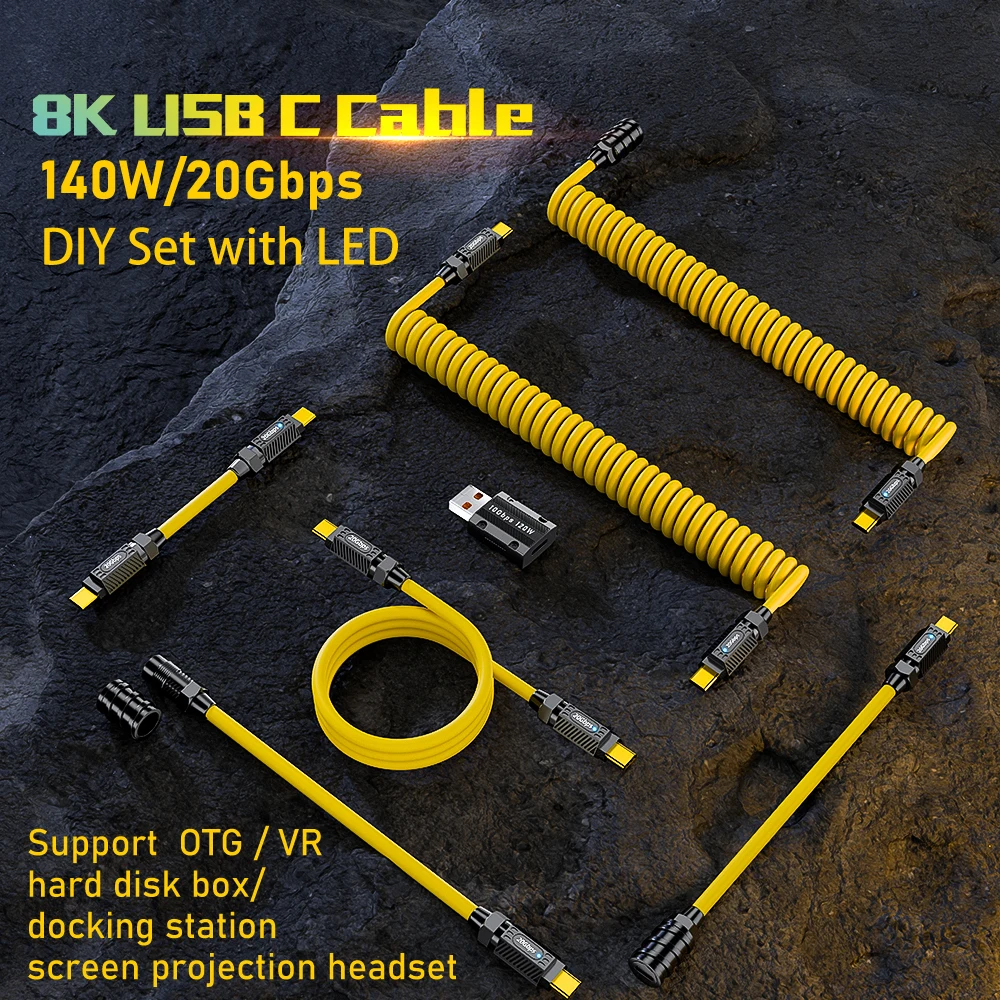 USB-C-PD140W-Splicing-Fast-Charging-Data-Cable-8K-60Hz-20Gbps-HD-USB ...