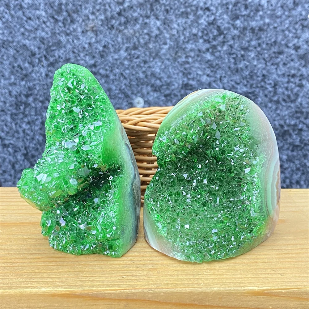 Natural Rare Brazilian Green Crystal and Amethyst Geode Minerals Raw ...