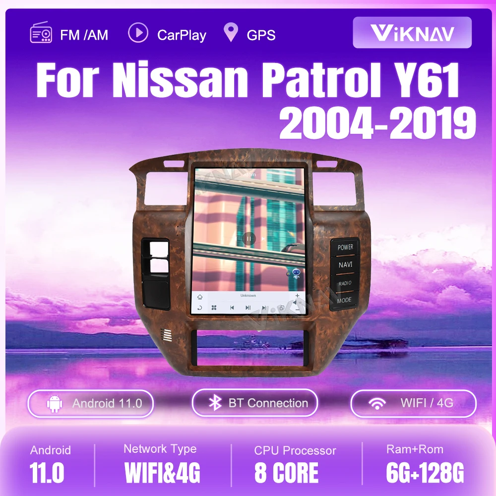 Snapdragon Android 11 Auto Stereo Receiver For Nissan Patrol Y61 2004 2019 Car Radio 2Din ...