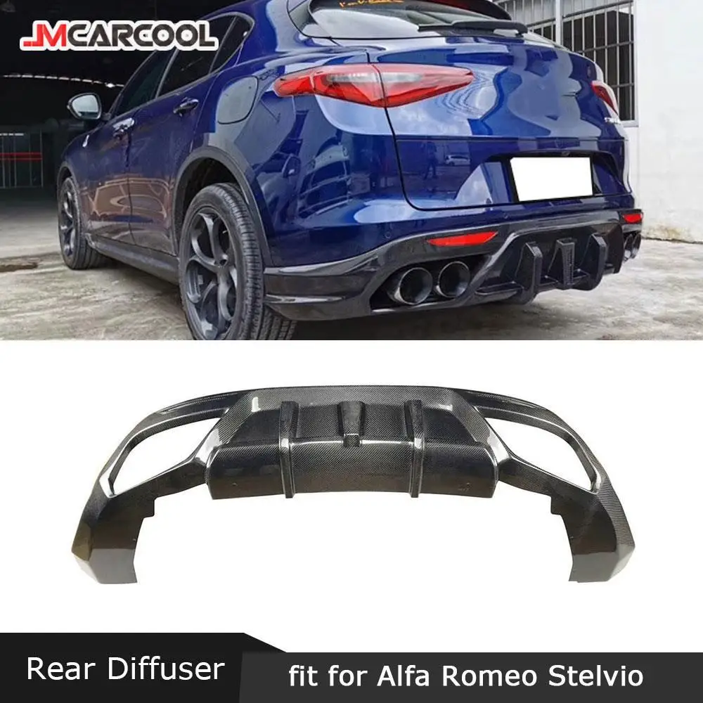 For-Alfa-Romeo-Stelvio-2017-2018-2019-Rear-Lip-Diffuser-Carbon-Fiber ...