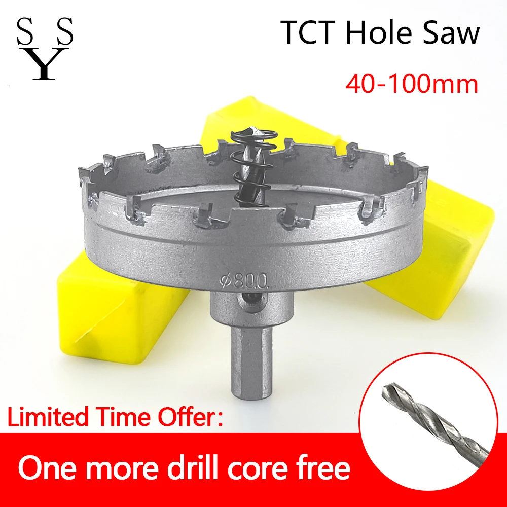1-Pcs-40-100mm-TCT-Hole-Saw-Carbide-Tip-Core-Drill-Bit-Cutter-Drilling ...