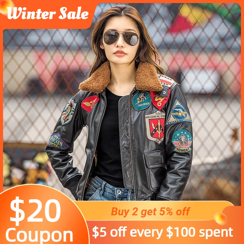 Black Top Gun Maverick G1 Jacket Women Military Style Natural Thin ...