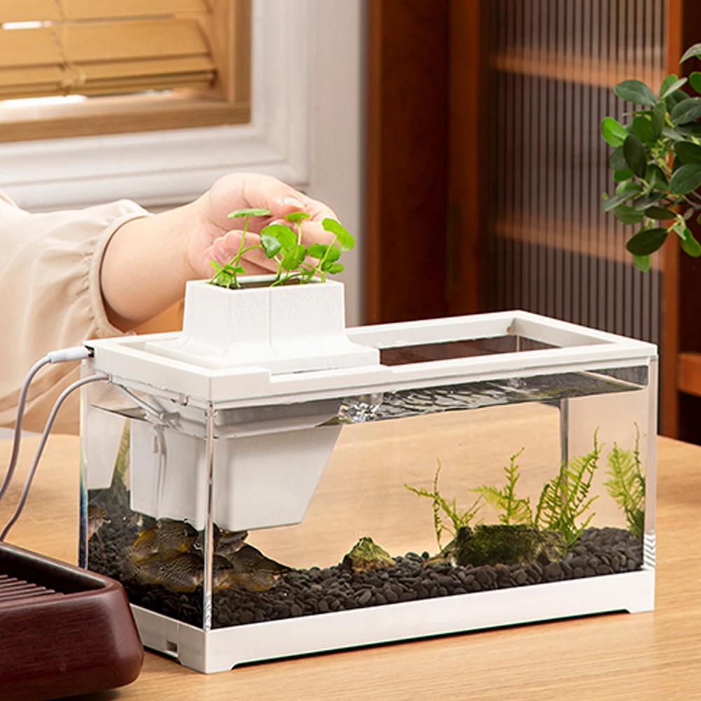 Fish-Tiny-Fish-Tank-Office-Small-Betta-Aquarium-Light-With-Filter-Micro ...