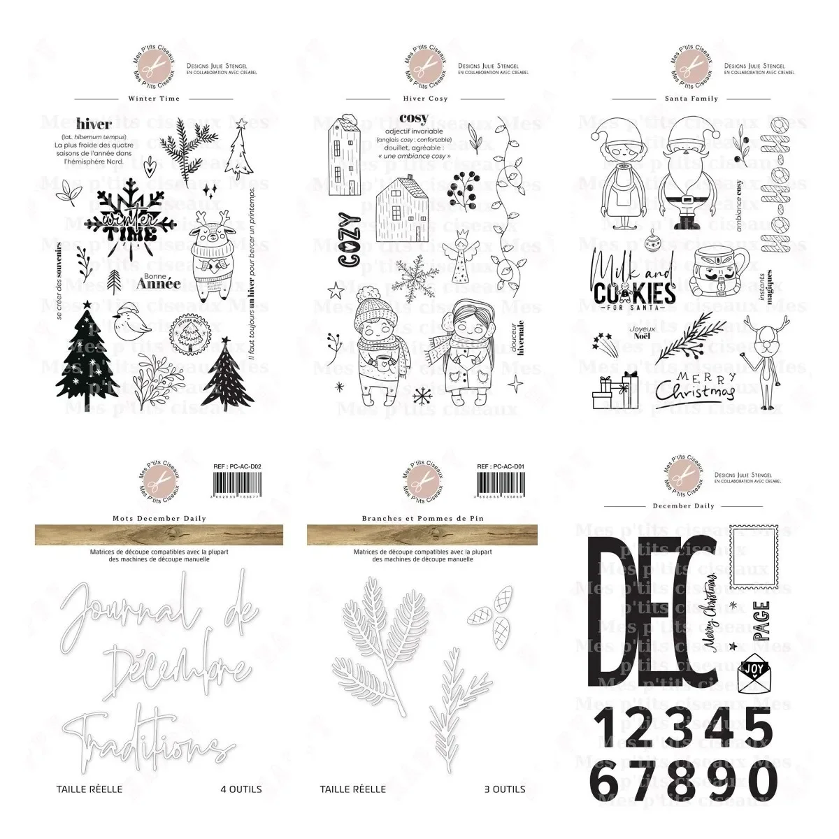 Christmas Santa Family Stamps or Metal Cutting Dies Set, DIY Craft ...