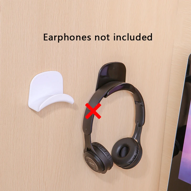 Adhensive-Plastic-Wall-Mount-Hanger-Under-Desk-Headset-Rack-Holder ...
