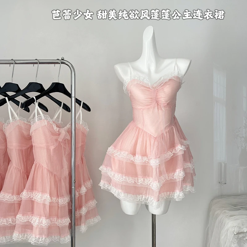 Summer-New-Sweet-Princess-Style-Suspender-Dress-Women-Lace-Ballet-Short ...