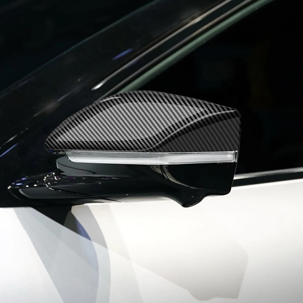 For KIA EV6 EV-6 2021 2022 ABS Carbon Fiber Side Rear view Mirror Cover ...