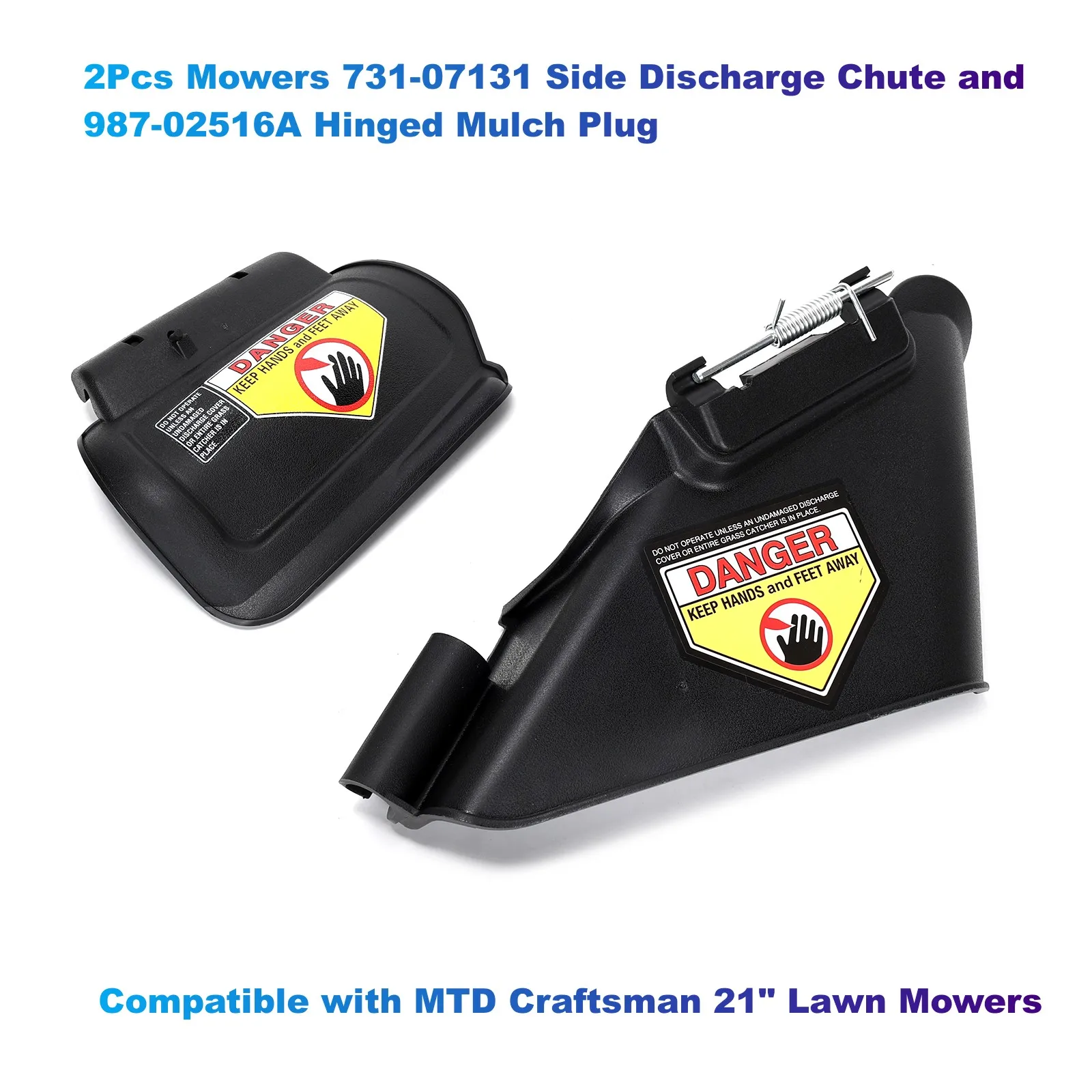 2Pcs-Mowers-731-07131-Side-Discharge-Chute-and-987-02516A-Hinged-Mulch ...