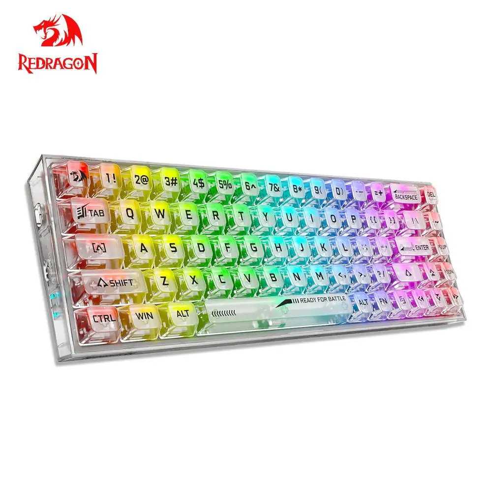 REDRAGON TS68 RGB USB Support Bluetooth wireless USB 2.4G 3 mode ...